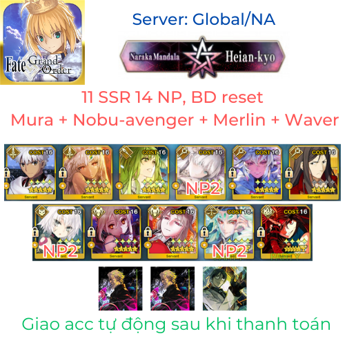 [#907] [NA] [Endgame] 11 SSR 14 NP, Mura + Nobu-avenger + Merlin + Waver, BD reset - HM Alter Shop