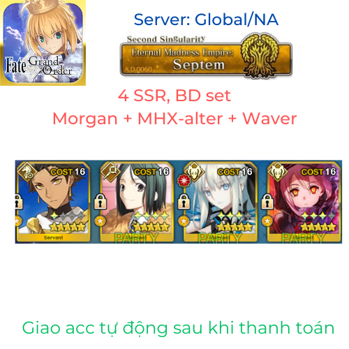 [#938] [NA] [Starter] 4 SSR, Morgan + MHX-alter + Waver, BD set - HM Alter Shop