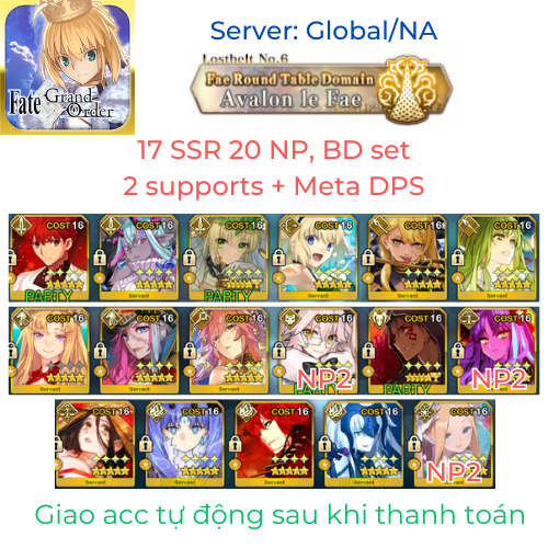[#944] [NA] [Endgame]17 SSR 20 NP, 2 supports + Meta DPS, BD set - HM Alter Shop