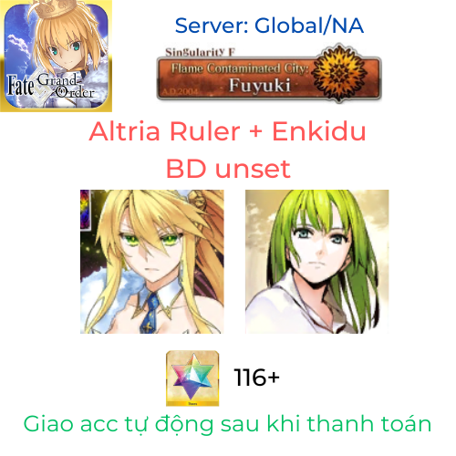 [#ATR6] [NA] [Starter] Altria Ruler + Enkidu - HM Alter Shop