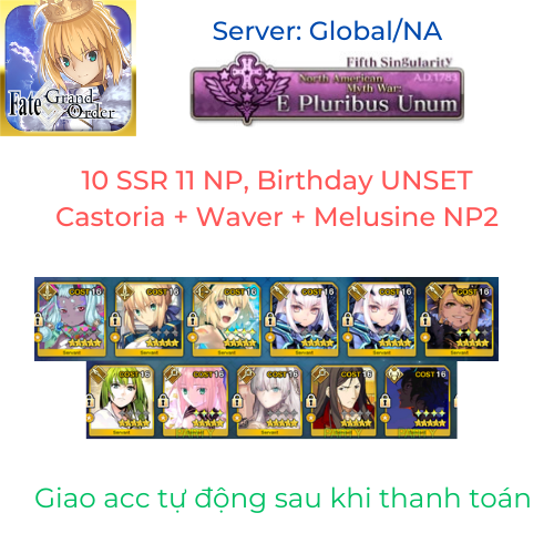 [#1030] [NA] [Starter] 10 SSR 11 NP, Castoria + Waver + Melusine NP2 ...