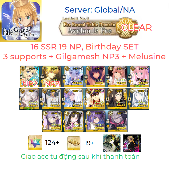 [#1085] [NA] [Endgame] 16 SSR 19 NP, 3 supports + Gilgamesh NP3 ...