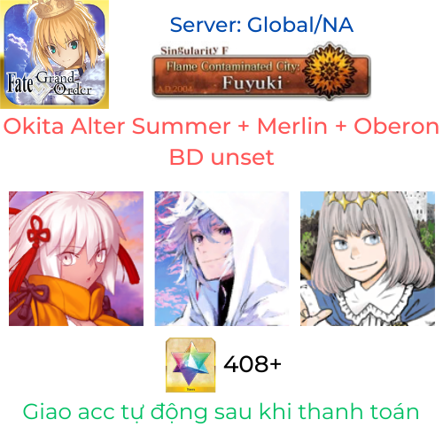 [#OAS33] [NA] [Starter] Okita Alter Summer + Merlin + Oberon - HM Alter ...