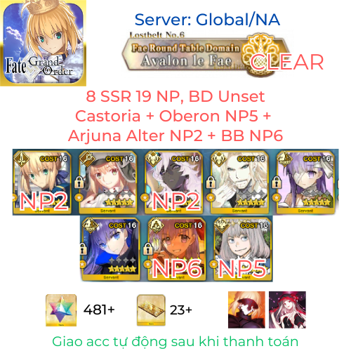 [#1199] [NA] [Endgame] 8 SSR 19 NP, Castoria + Oberon NP5 + Arjuna Alter NP2 + BB NP6, Birthday ...