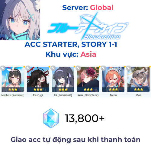 [#3] [Global] [Asia] [Starter] Mashiro (Swimsuit), Tsurugi, Ui ...