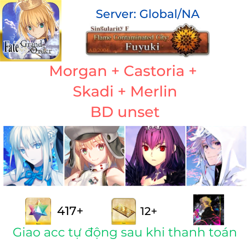 [#MOG225] [NA] [Starter] Morgan + Castoria + Skadi + Merlin - HM Alter Shop