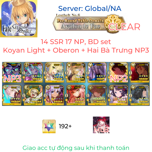 [#1281] [Endgame] 14 SSR 17 NP, Koyan Light + Oberon + Hai Bà Trưng NP3, BD set - HM Alter Shop