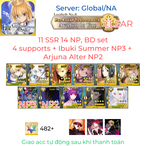 [#1294] [Endgame] 11 SSR 14 NP, 4 supports + Ibuki Summer NP3 + Arjuna Alter NP2, BD set - HM ...