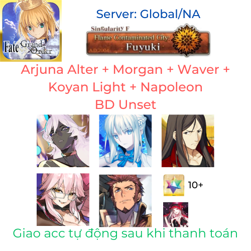 [#AJA109] [NA] [Starter] Arjuna Alter + Morgan + Waver + Koyan Light + Napoleon - HM Alter Shop