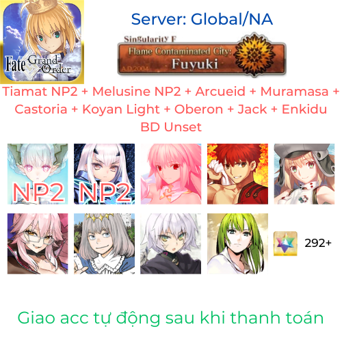 [#TIA8] [NA] [Starter] Tiamat NP2 + Melusine NP2 + Arcueid + Muramasa + Castoria + Koyan Light ...